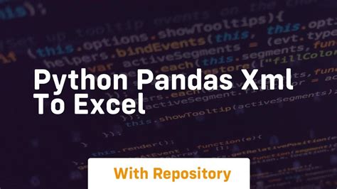 Python Pandas Xml To Excel YouTube