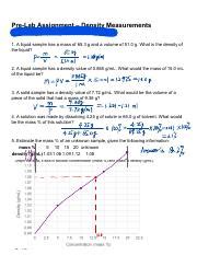 Lab PreLab Assignment Density Measurements Pdf Pre Lab Assignment Density Measurements