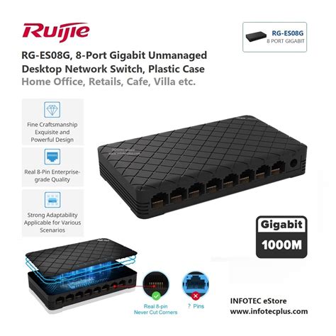 Ruijie Rg Es08g 8 Port Gigabit Unmanaged Networking Switch Infotec Ruijie Rg Es08g 8 Port Gigabit Unmanaged Networking Switch Infotec