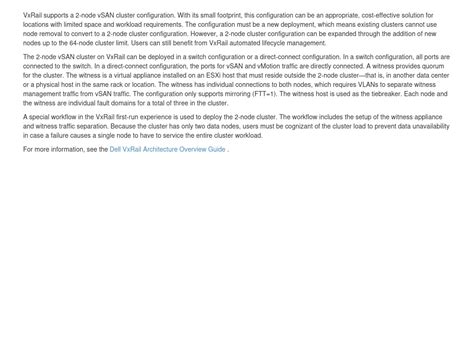 Vxrail 2 Node Cluster With Vsan Configuration Dell Vxrail Tech Book