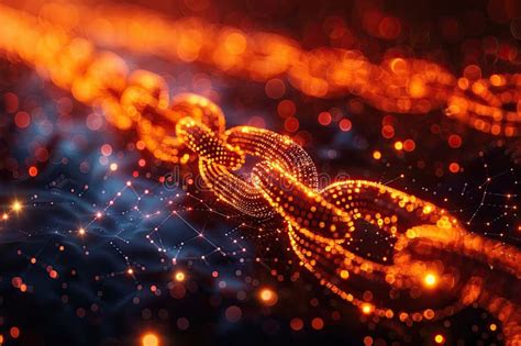 Glowing Blockchain Technology Concepts With Digital Links And Connections On A Dark Background