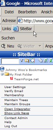 SiteBar Getting Started Sitebar Integration With Microsoft Internet Explorer