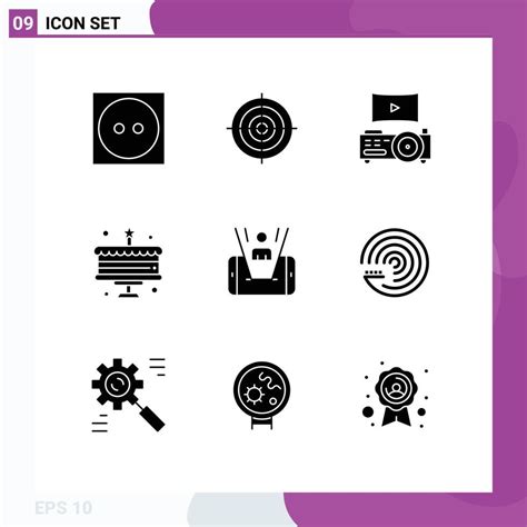 Set Of 9 Modern Ui Icons Symbols Signs For Man Mobile Point New Year