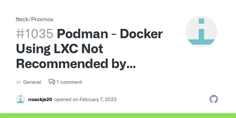Podman Docker Using LXC Not Recommended By Proxmox Staff Tteck Proxmox Discussion