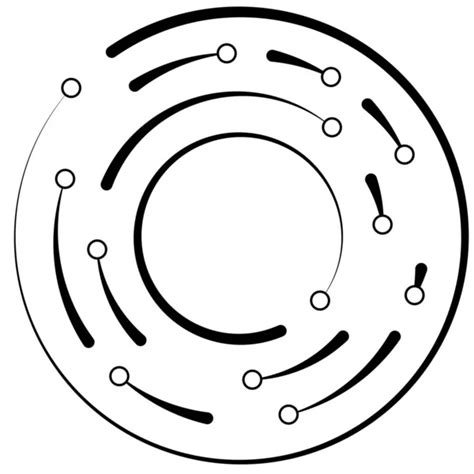 Circular Concentric Lines Segmented Circles Nodes Nodal Points Stock