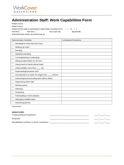 Administration Staff Work Capabilities Doc Template Pdffiller