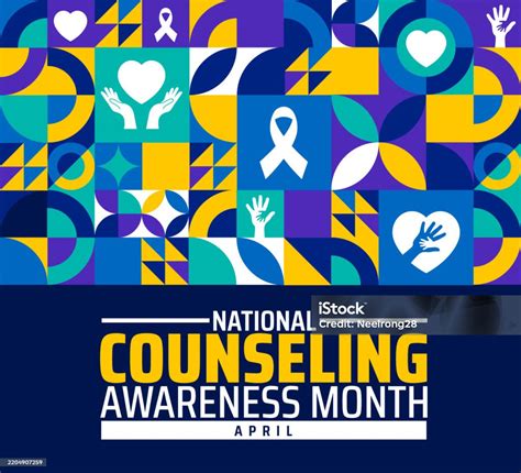 국가 상담 인식의 달 기하학적 모양 패턴 배경 배너 또는 포스터 디자인 템플릿 매년 4 월에 관찰됩니다 휴일 개념입니다 모든 템플릿 카드 포스터 플래카드에 사용할 수