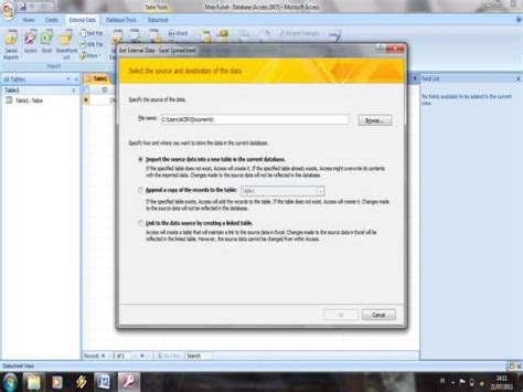 Proses Import Data Dari Microsoft Excel Ke Dalam Database Microsoft
