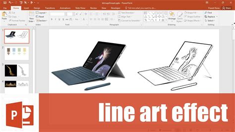 สอน Powerpoint เทคนิคการแปลงภาพแบบ Bitmap ให้เป็นลายเส้น Youtube