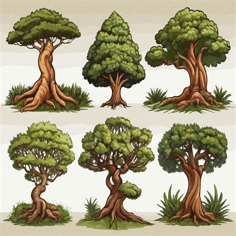 Premium Vector Tree Vector On A White Background Premium Vector Tree Vector On A White Background