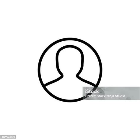 아바타 선 플랫 스타일 벡터 아이콘입니다 사용자 서명 아이콘입니다 인간 아바타 블랙 아이콘 벡터 일러스트 개념에 대한 스톡 벡터 아트 및 기타 이미지 Istock