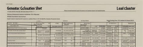 Generator Load Calculation Sheet And Formula