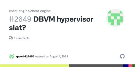 Dbvm Hypervisor Slat · Issue 2649 · Cheat Enginecheat Engine · Github