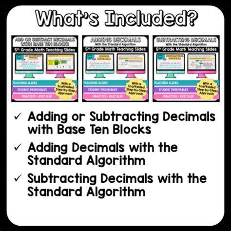 5th Grade Adding And Subtracting Decimals Teaching Slides Base Ten