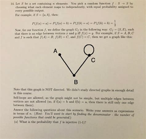 Solved 14 Let S Be A Set Containing N Elements You Pick A