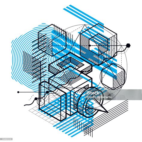 3 차원 Isometric 추상적인 벡터 배경입니다 큐브 육각형 사각형 사각형 및 다른 추상 요소 레이아웃 0명에 대한 스톡 벡터 아트 및 기타 이미지 Istock