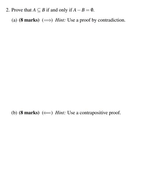 Solved Prove That AB If And Only If AB A Marks Chegg Com