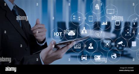 Internet Of Things Iot Technology With Ar Augmented Reality On Vr Dashboard Businessman