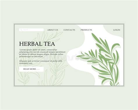 Herbal Tea Shop Web Site Template Modern Illustration For Design And Web Stock Illustration