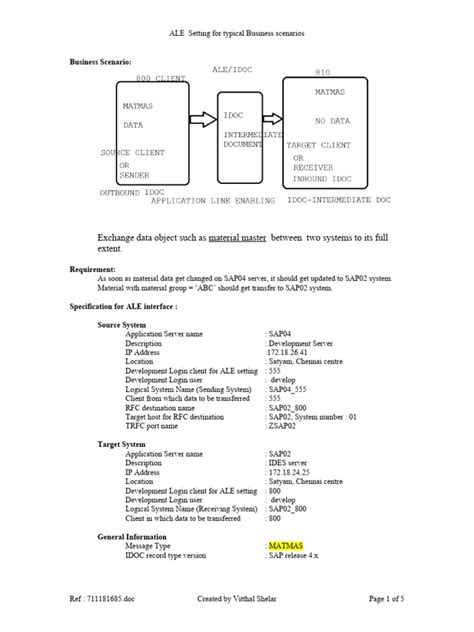Ale Idoc Real Time Senario Pdf Server Computing Internet Protocols
