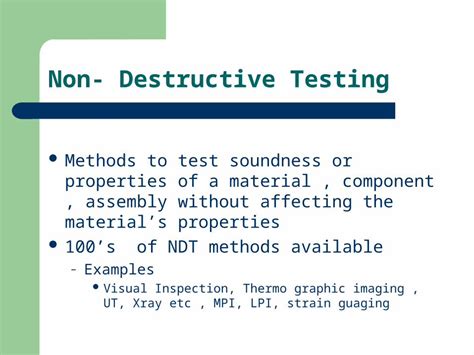 Ppt Introduction To Non Destructive Testing Ndt Dokumen Tips