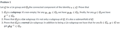 Solved Let SOn R SLn R N On R G P Uses Notation O N Chegg Com