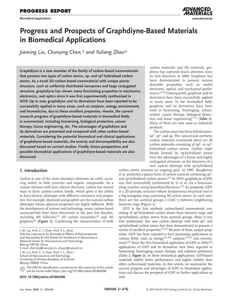 Progress And Prospects Of Graphdiyne‐based Materials In Biomedical