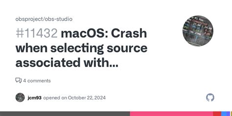 MacOS Crash When Selecting Source Associated With Disconnected Audio Device Issue 11432