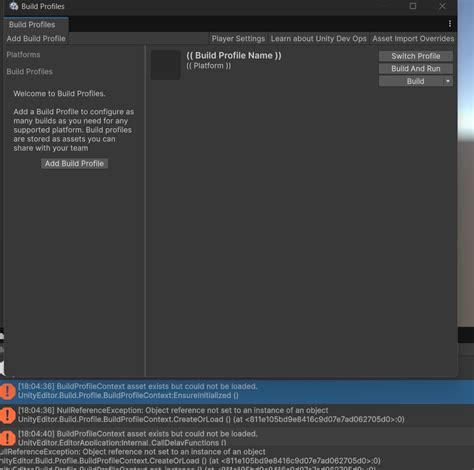 Build Profile In 6000 49f1 Not Working Unity Engine Unity Discussions