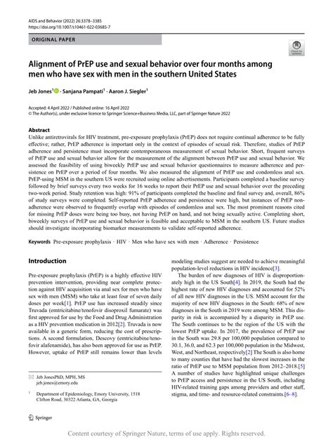 Alignment Of Prep Use And Sexual Behavior Over Four Months Among Men
