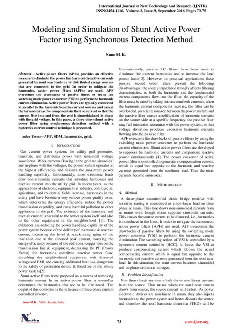 Pdf Modeling And Simulation Of Shunt Active Power Factor Using Synchronous Detection Method