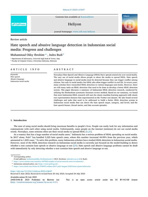 Hate Speech And Abusive Language Detection In Indo Pdf Hatred Hate Speech And Abusive Language Detection In Indo Pdf Hatred