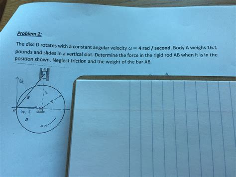 solved problem 2 the disc d rotates with a constant angular