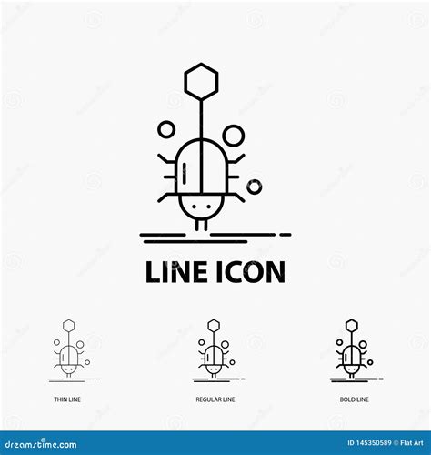 Bug Insect Spider Virus Web Icon In Thin Regular And Bold Line