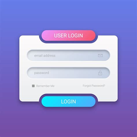 Premium Vector 3d Modern User Login Form
