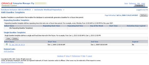 Awr Baseline Enhancements In Oracle Database 11g Release 1 Trần Văn Bình Oracle Master