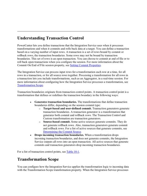 Understanding Transaction Control Pdf Database Transaction Data Management
