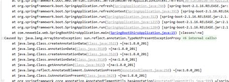 exception is java lang arraystoreexception sun reflect annotation typenotpresentexceptionproxy
