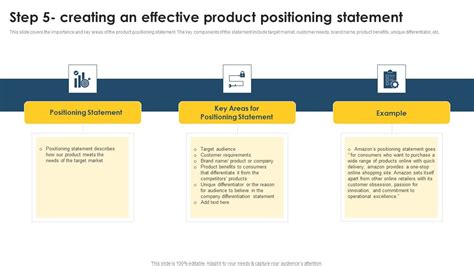 Positioning Techniques To Improve Step 5 Creating An Effective Product Positioning Statement