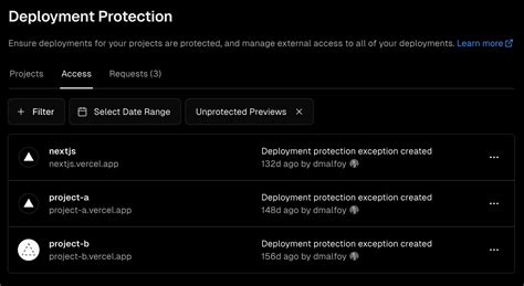 deployment protection exception