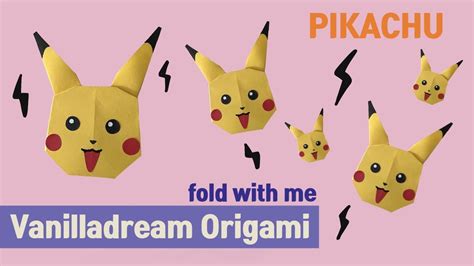 Pokemon L Pikachu Origami L Pikachu L Paper Folding L Easy Origami
