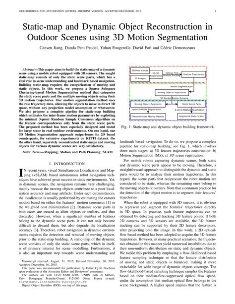 Pdf Static Map And Dynamic Object Reconstruction In Outdoor Scenes