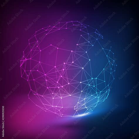 Network Graph Of Connected Nodes Social Media Graph Of Users Sphere