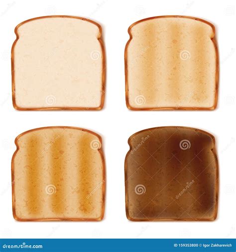 Pan De Tostada Rebanado Aislado En Blanco Stock De Ilustración