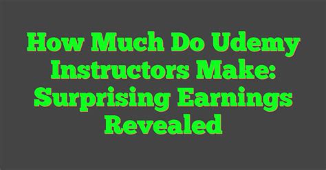 How Much Do Udemy Instructors Make Surprising Earnings Revealed
