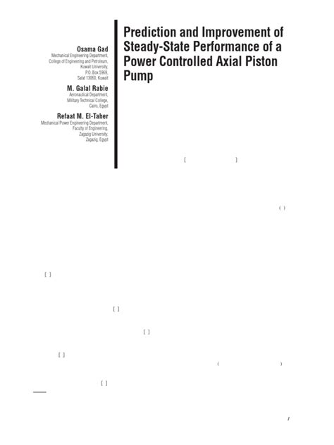 Prediction And Improvement Of Steady State Performance Of Apower