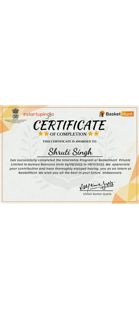Shruti Singh On Linkedin Internshipcomplete Professionalgrowth