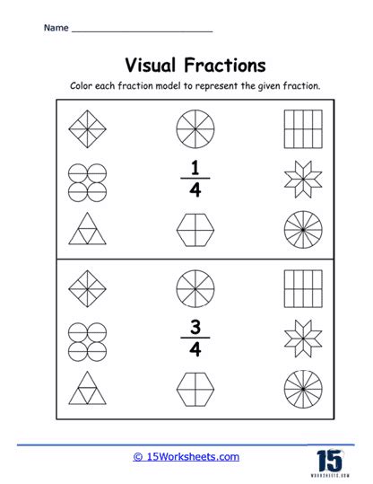 Visual Fractions Worksheets Worksheets Com Worksheets Library