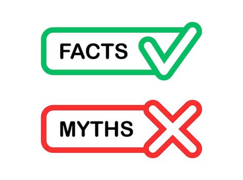 사실 대 신화 신화 사실 배지 참 또는 거짓 사실 배너 프리미엄 벡터
