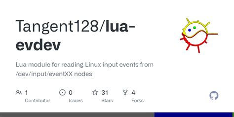 Github Tangent128lua Evdev Lua Module For Reading Linux Input Events From Devinputeventxx